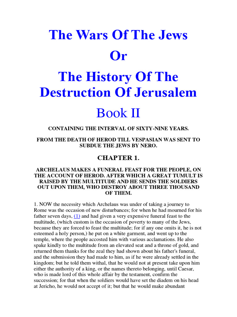 The History of The Destruction of Jerusalem - Book II - Josephus | PDF
