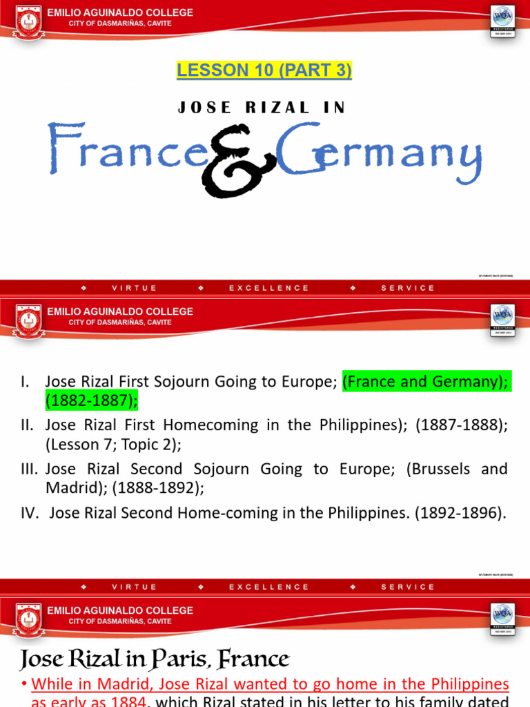 Lesson 10 3 Jose Rizal in France and Germany | PDF | Philippines