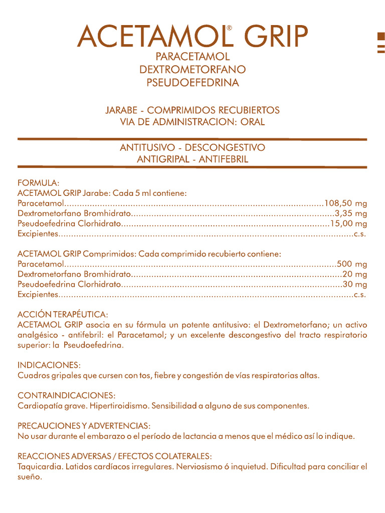Acetamol Grip Frasco X 120 ML | PDF
