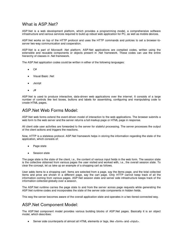 What Is ASP | PDF | Active Server Pages | World Wide Web