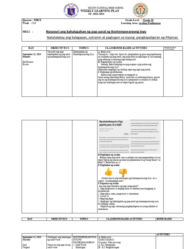 AP10 Q1 WK1-2 SY23-24 - Sept11-15,2023 | PDF