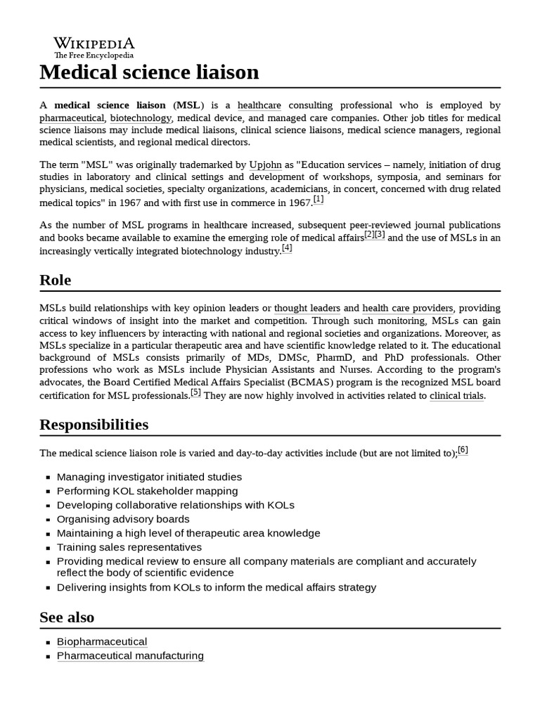 Medical Science Liaison | PDF | Public Services | Social Programs