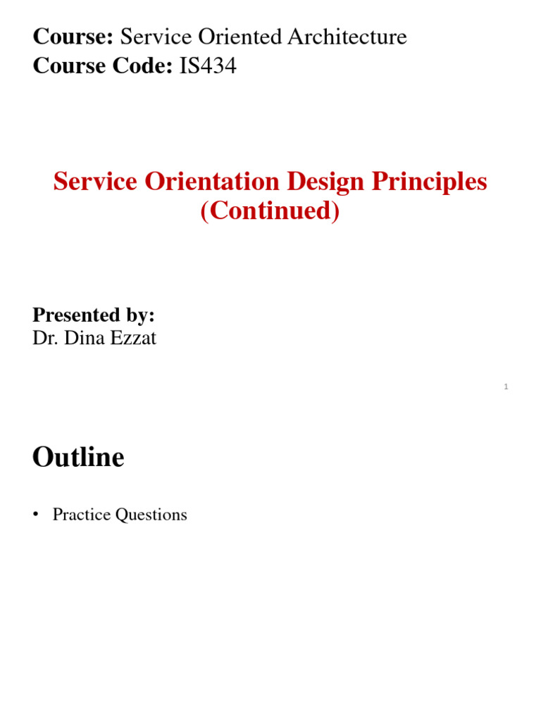 Lecture 4-Service Orientation Design Principles (Continued) | PDF | Abstraction (Computer ...