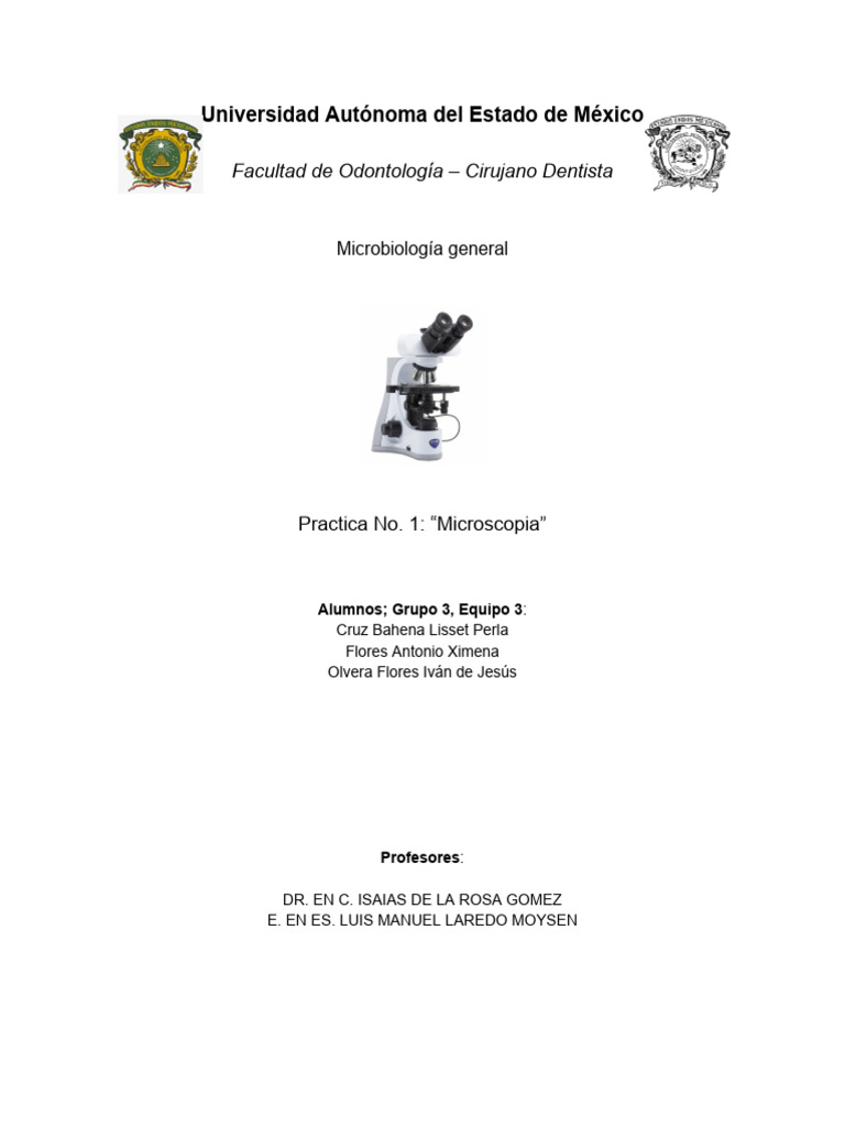 PRACTICA 1 - Micros | PDF | Microscopio | Microscopio electrónico