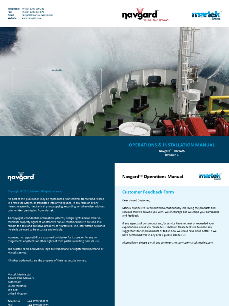 BNWAS Navgard Installation Manual D12 | PDF | Security Alarm | Menu ...