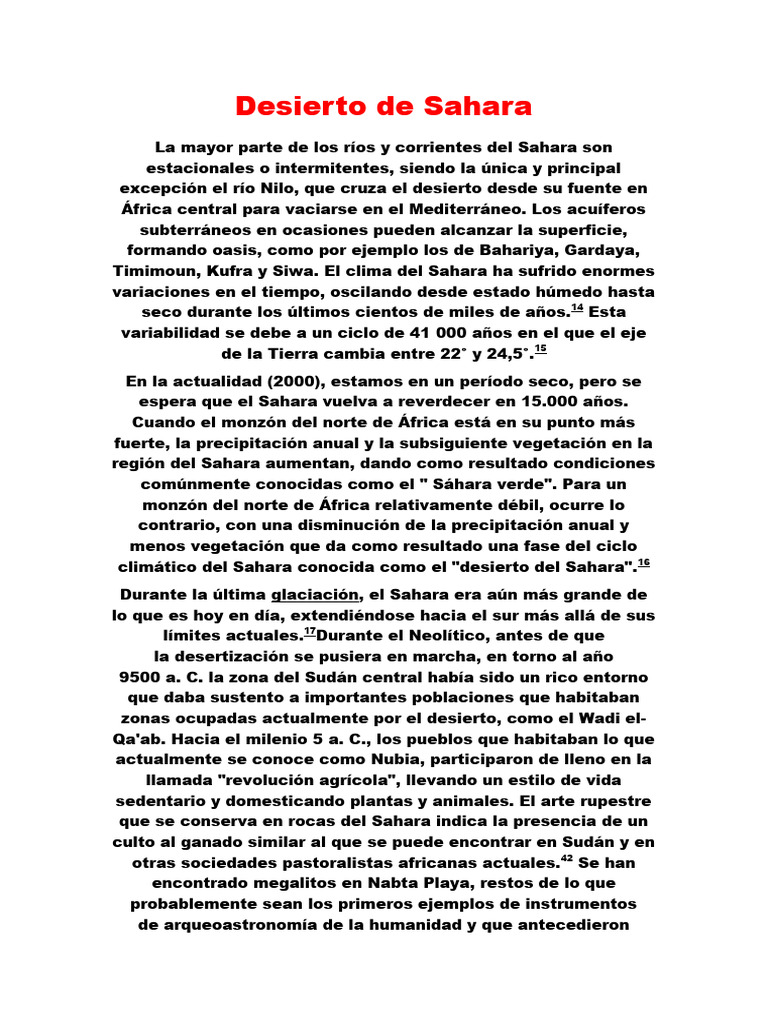 Desierto de Sahara | PDF | Sáhara