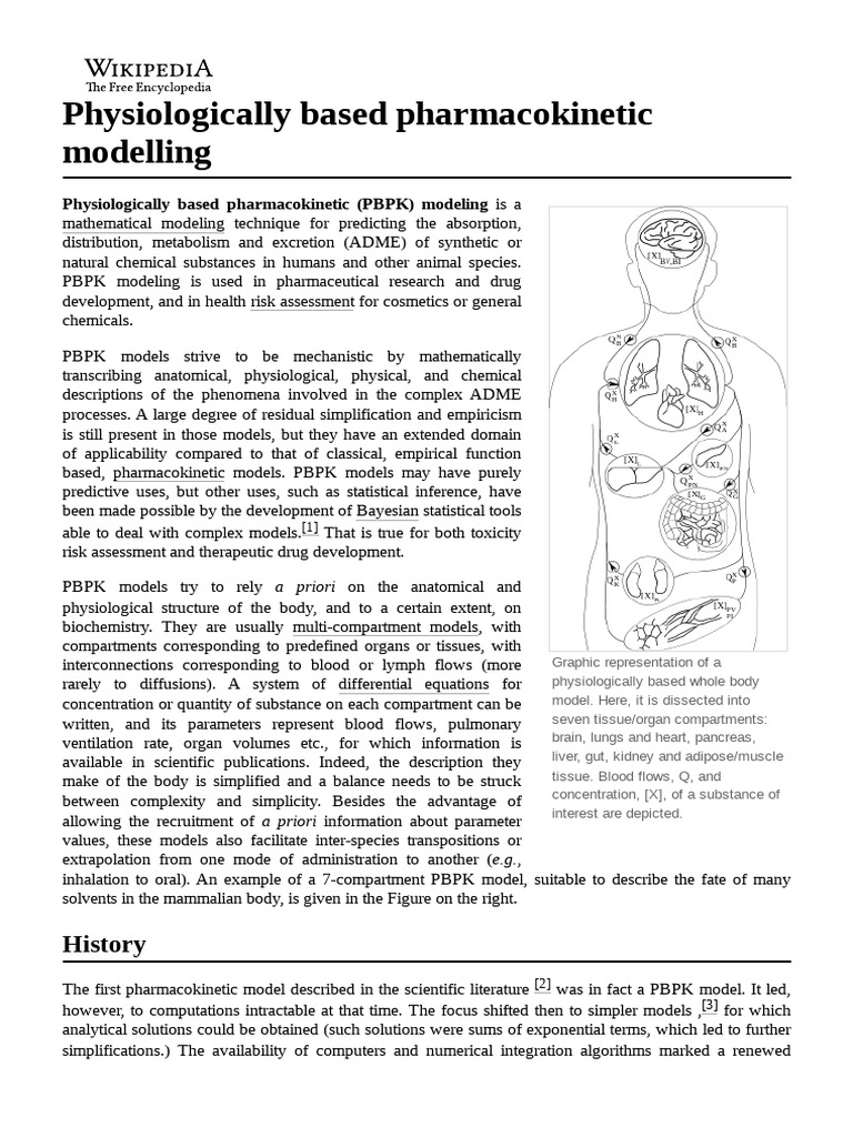 Physiologically Based Pharmacokinetic Modelling | PDF | Pharmacology | Chemistry