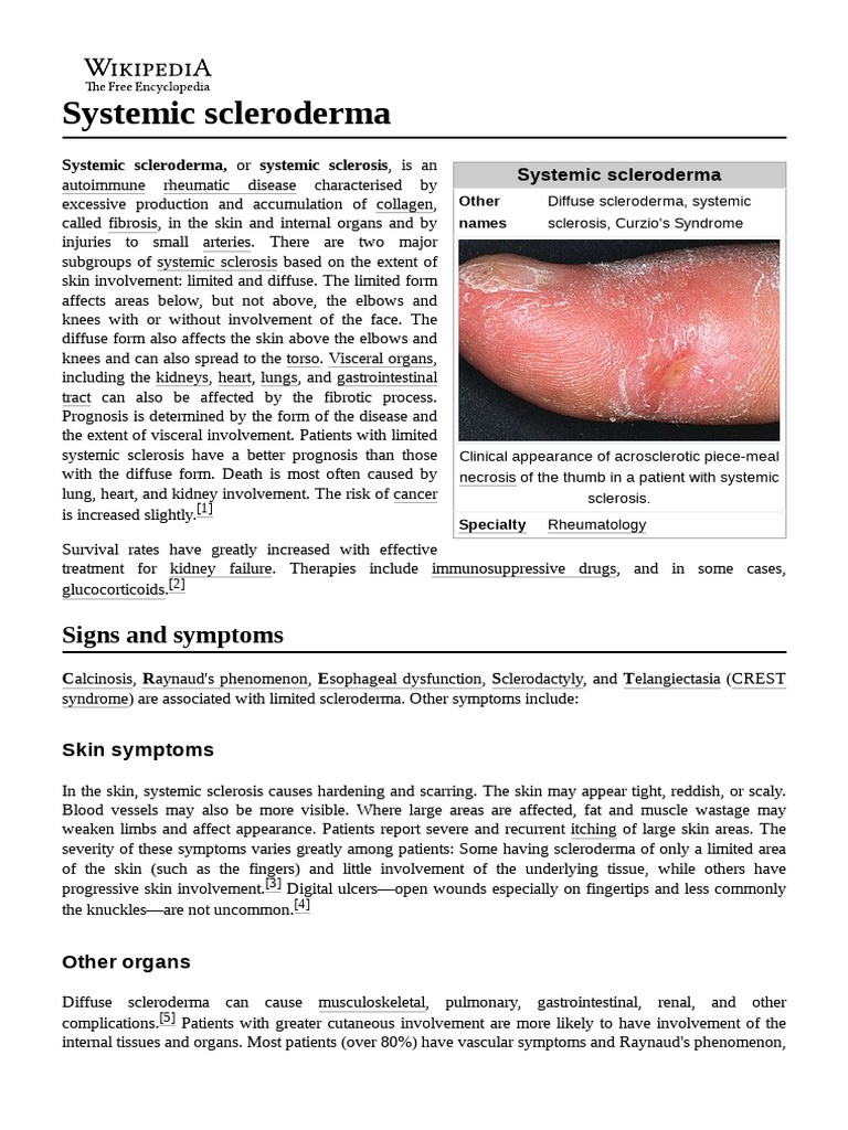 Systemic Scleroderma | PDF | Clinical Medicine | Anatomy