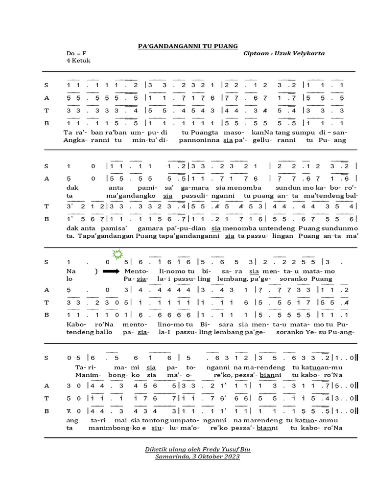 Pa'gandanganni Tu Puang | PDF