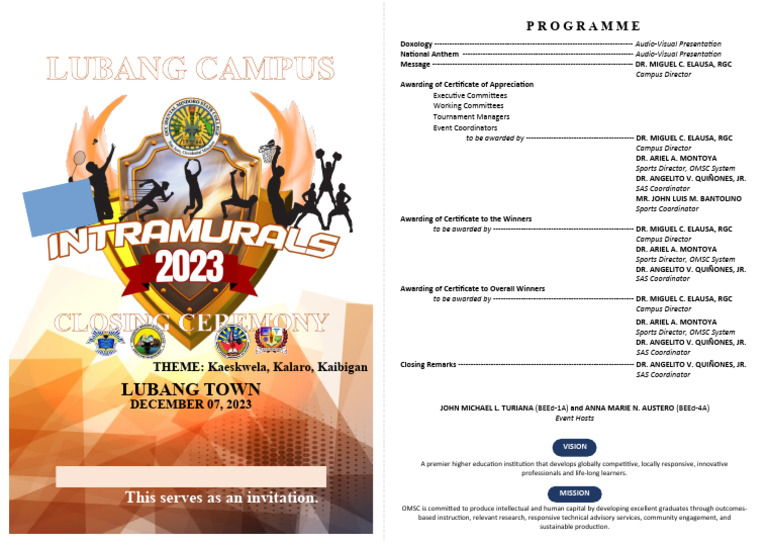 Intrams-2023-Closing Programme | PDF