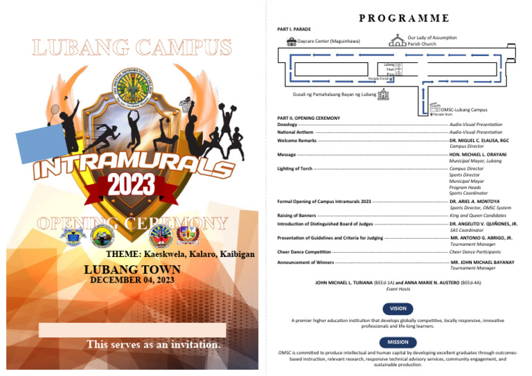 OMSC Lubang Campus Intramurals 2023 | PDF