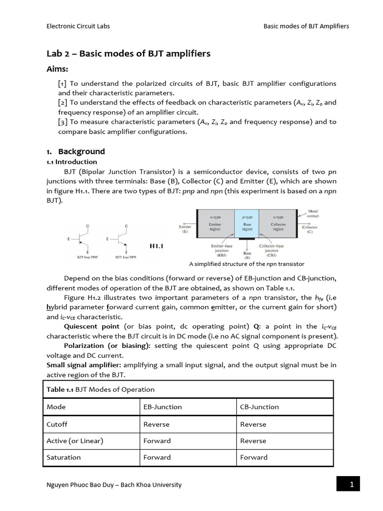 Lab 2 | PDF | Bipolar Junction Transistor | Amplifier