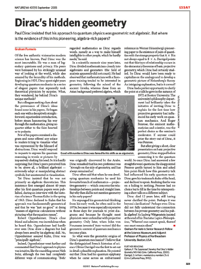 Dirac's Hidden Geometry | PDF