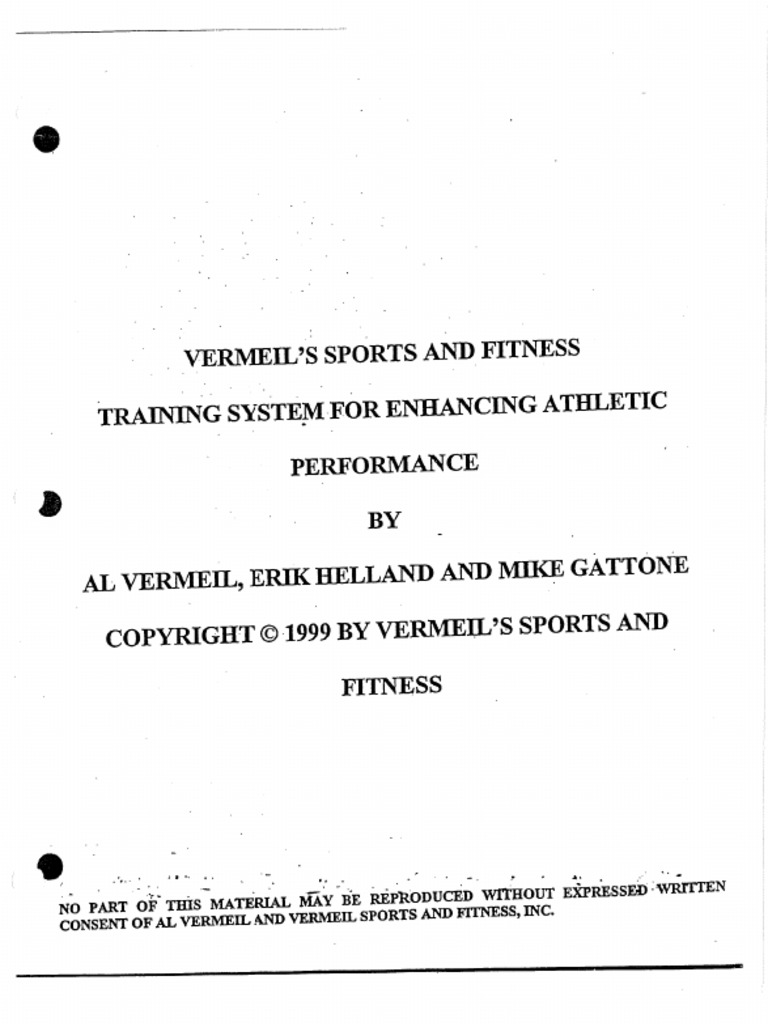 Al Vermeil - Training Systems For Enhancing Athletic Performance | PDF