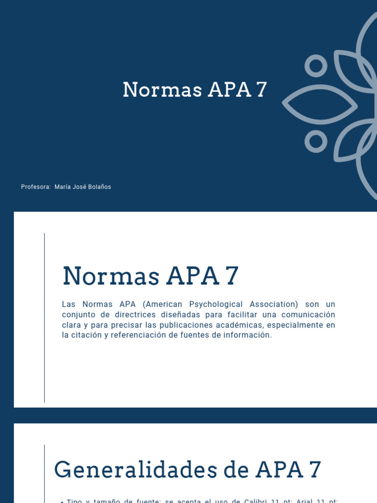 Normas APA 7: Guía de Citación y Referencias | PDF | Estilo apa ...