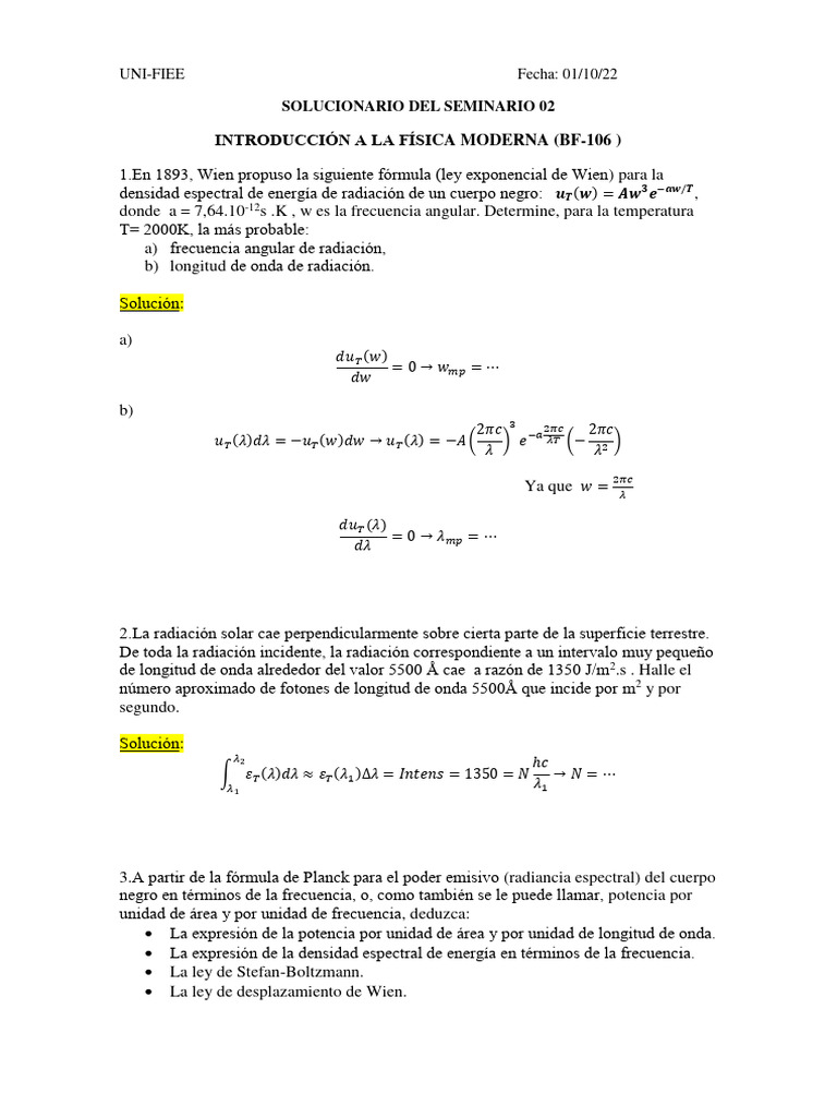 Bfi06 s2 Sol | PDF | Efecto fotoeléctrico | Radiación electromagnética