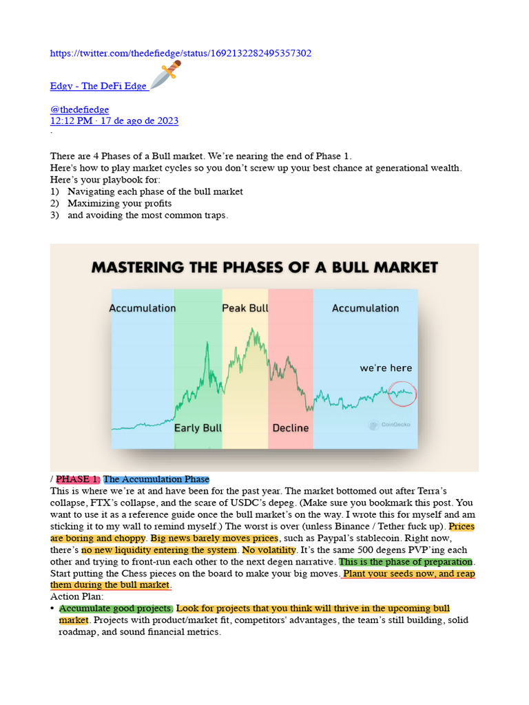 Edgy - The DeFi Edge - The 4 Phases of A Bull Market | PDF ...