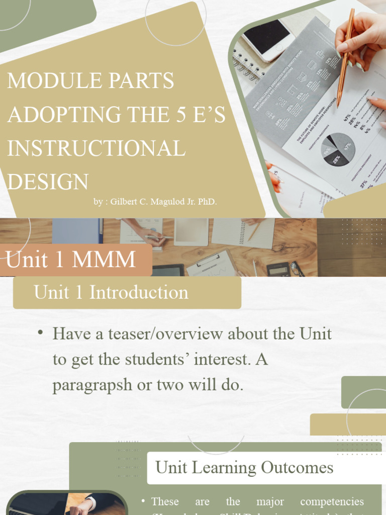 Module Parts Adopting The 5 E's Instructional Design | PDF ...