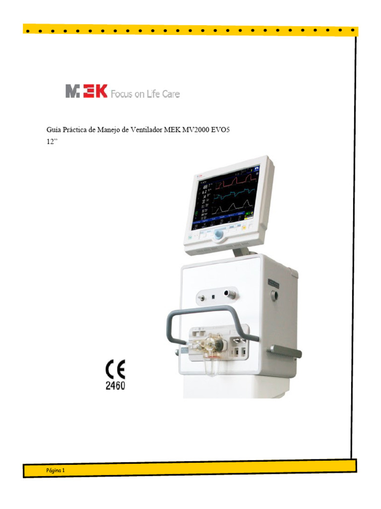 Guía de Uso del Ventilador MEK MV2000 | PDF | Respiración | Medicina CLINICA