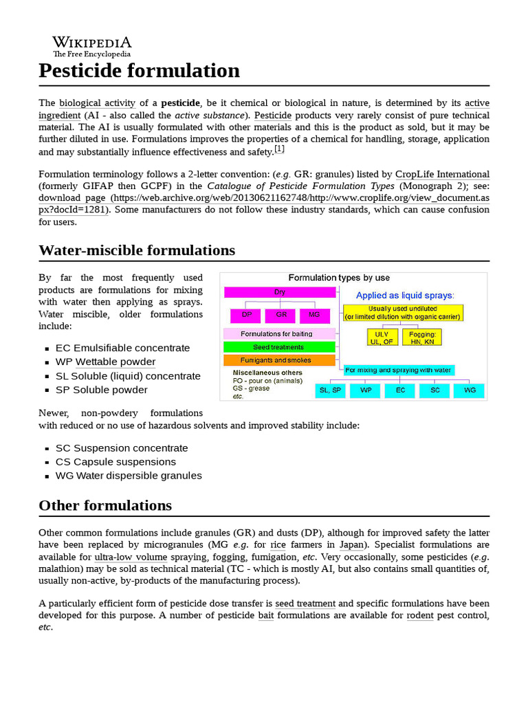 Pesticide Formulation | Download Free PDF | Pesticide | Chemistry