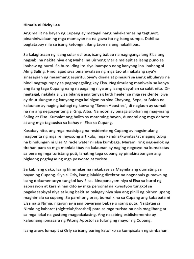 Himala by Ricky Lee | PDF