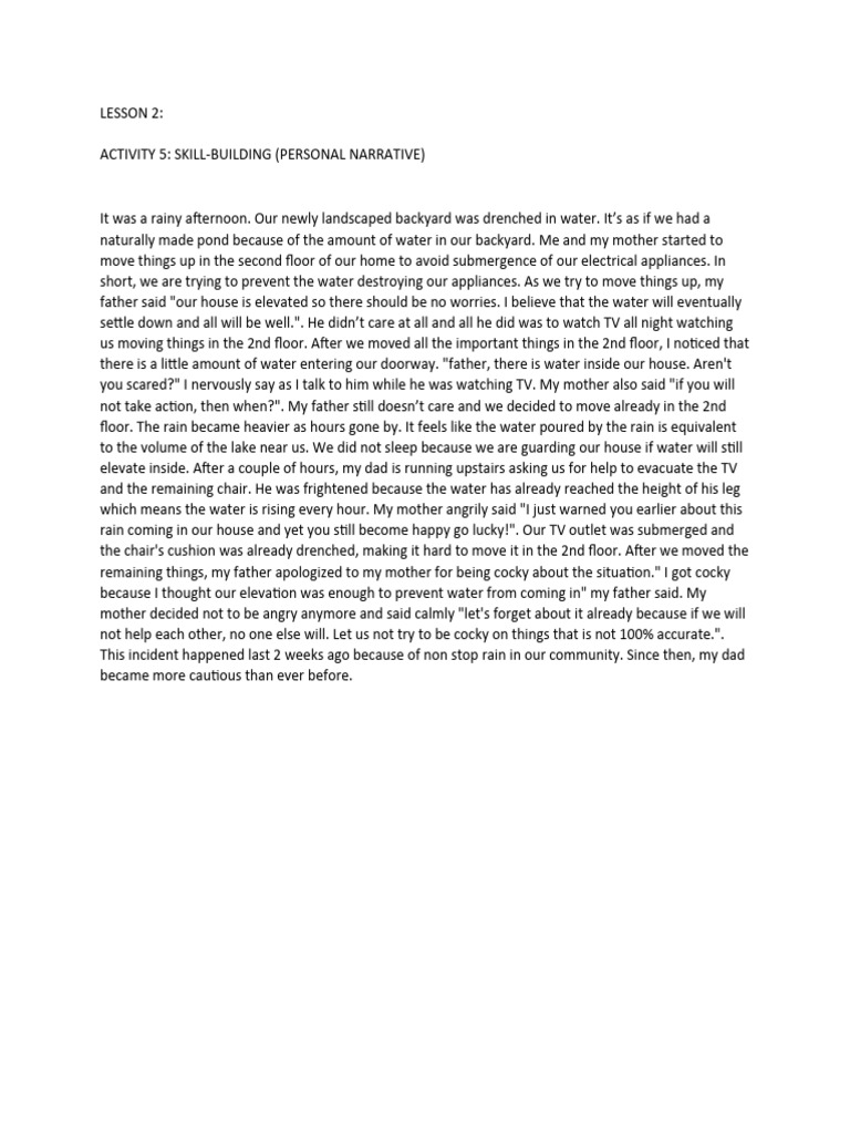 Lesson 2 Activity 5 | PDF