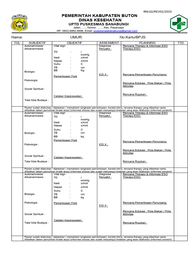 Contoh Format SOAP Keperawatan | PDF