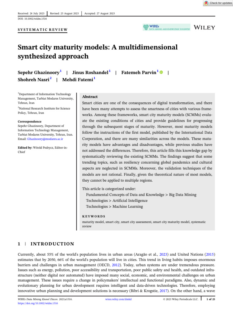 Smart City Maturity Models Review | PDF | Systematic Review | Governance