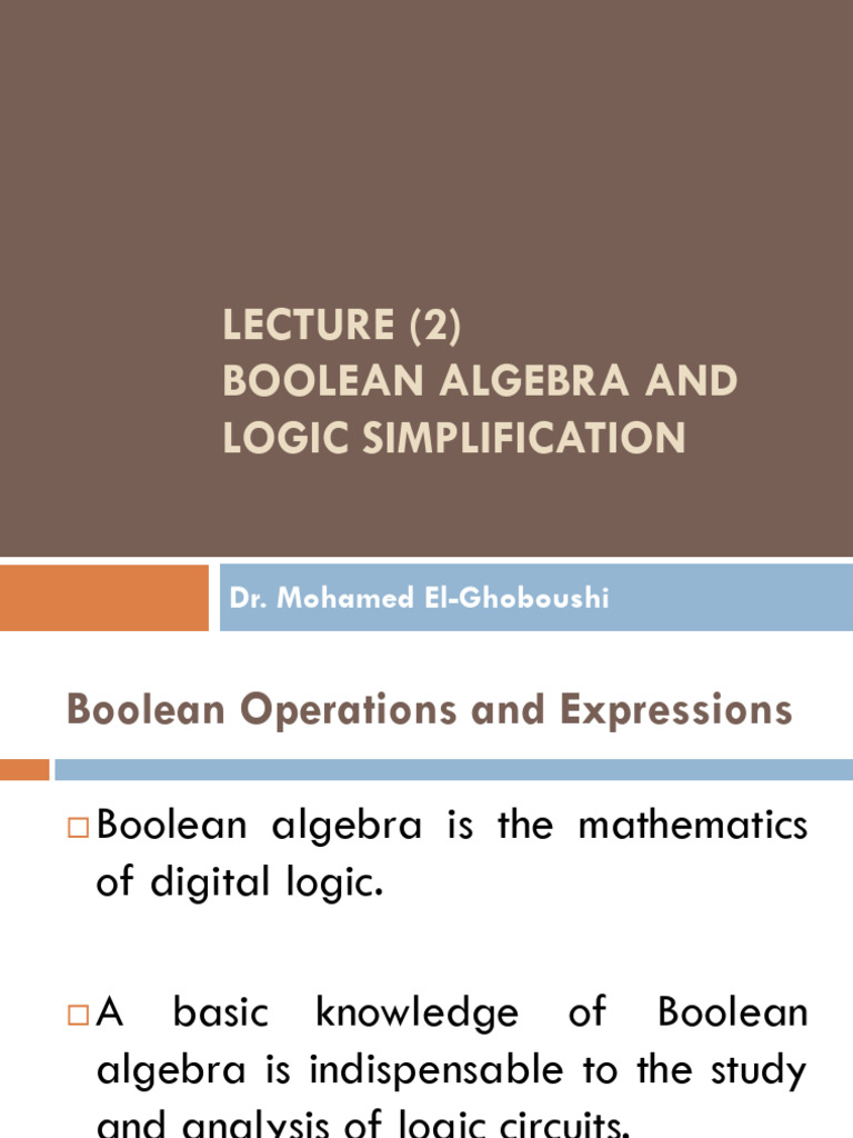 Logic 2 Pdf Boolean Algebra Teaching Mathematics
