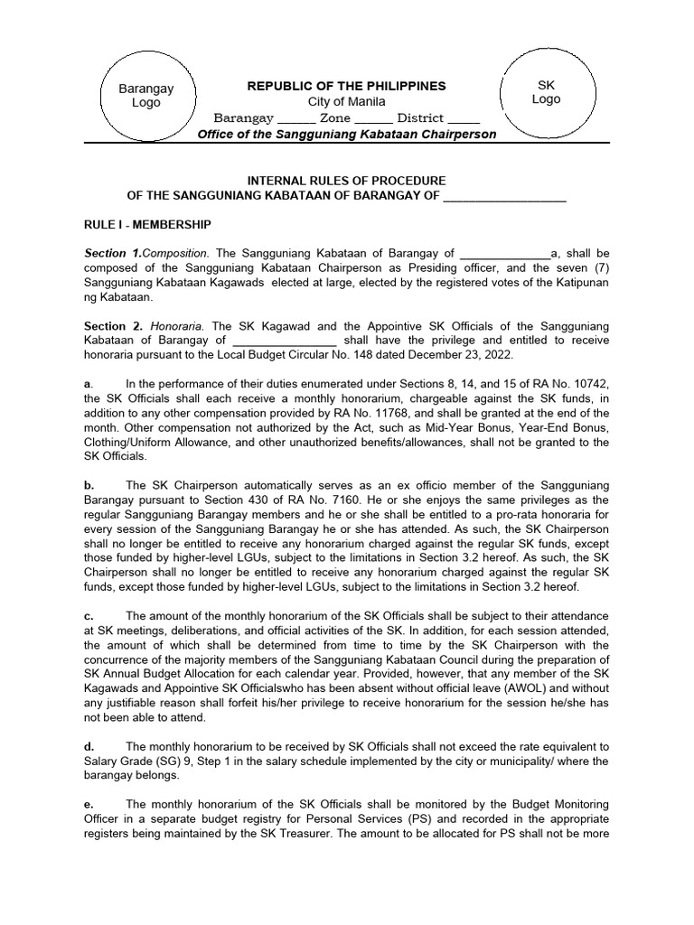 Internal Rules of Procedure SK | PDF | Quorum | Governance