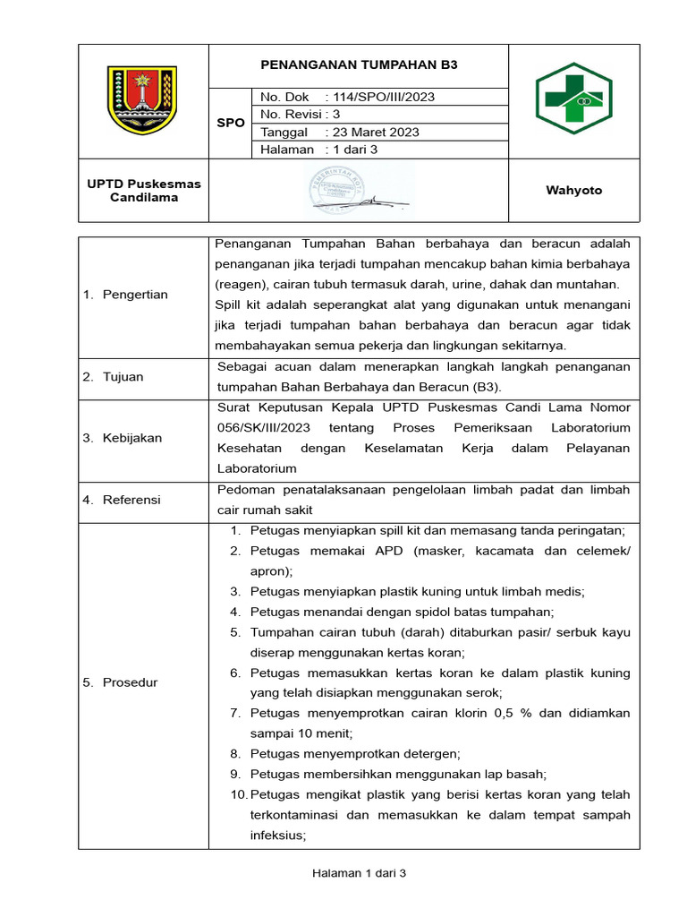 Spo Tumpahan Reagen | PDF