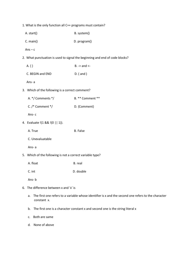 C Mcqs With Solutions | PDF