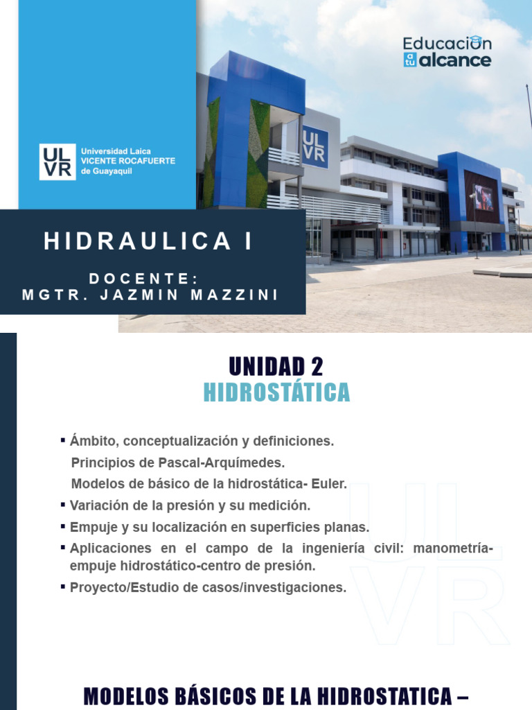 Clase 3 Hidraulica I | PDF | Presión | Densidad