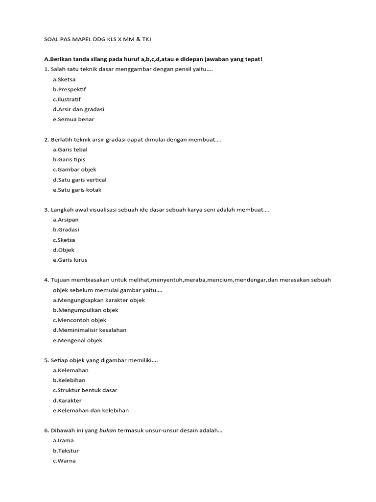 MAPEL DDG Kelas 10 | PDF