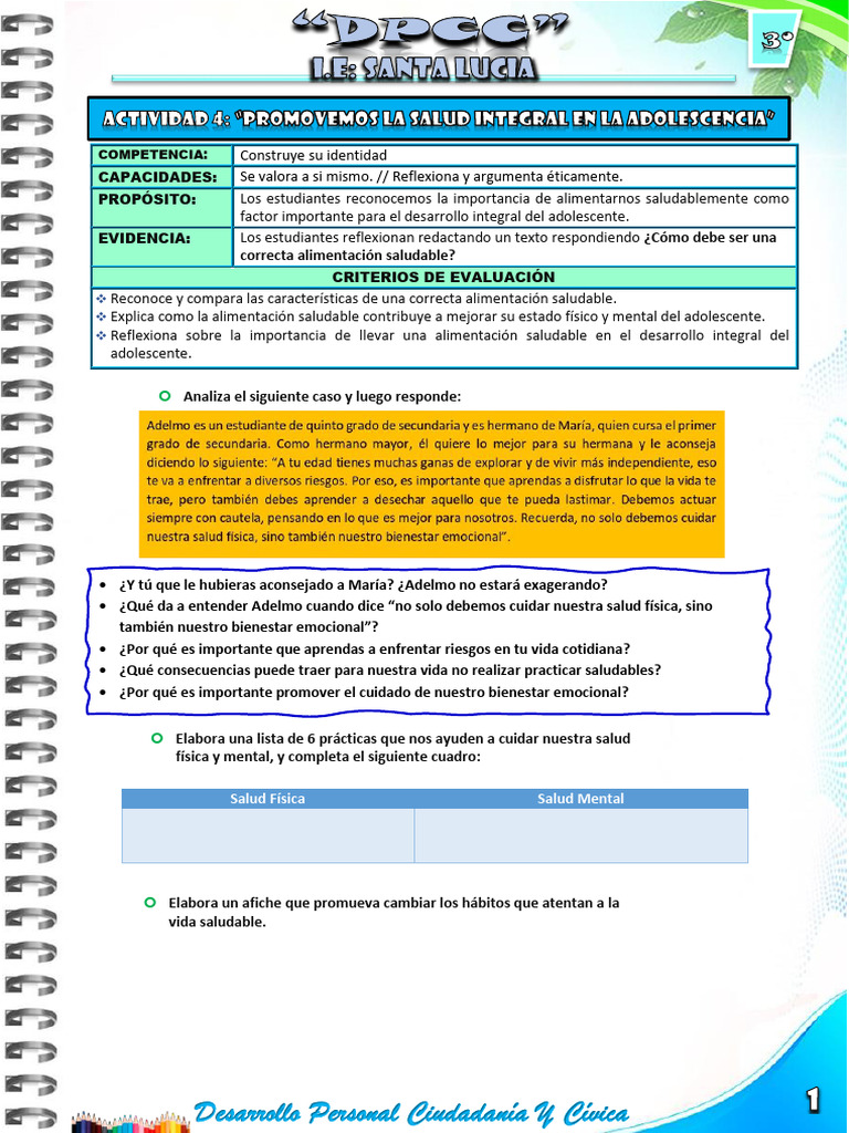 3° DPCC - ACTV.04 - Actividades | PDF