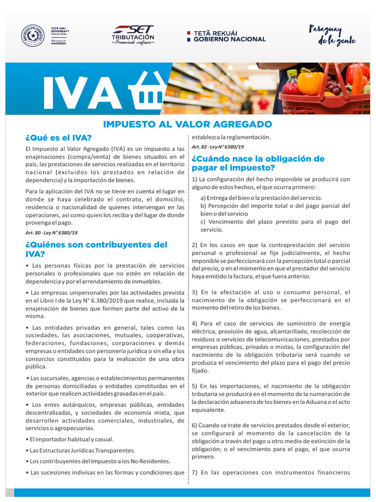Impuesto Al Valor Agregado: ¿Qué Es El IVA? ¿Cuándo Nace La Obligación de Pagar El Impuesto ...