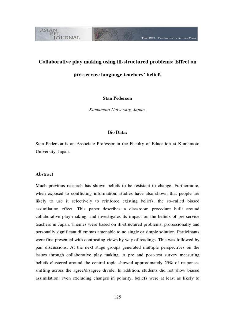 Collaborative Play Making Using Ill-Structured Problems - Effect On Pre ...