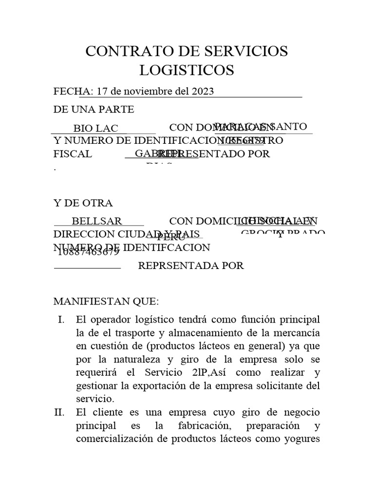 Contrato de Servicios Logisticos | Descargar gratis PDF | Logística ... Contrato de Servicios Logisticos | Descargar gratis PDF | Logística ...