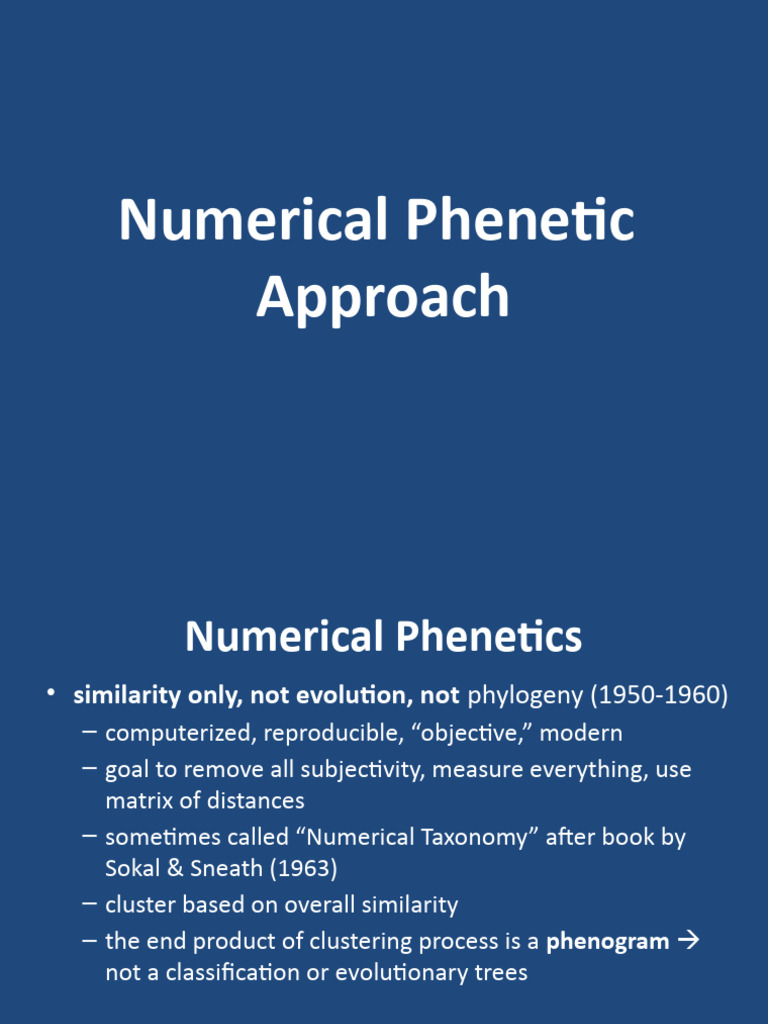 08 Numerical Phenetic | PDF | Taxonomy (Biology) | Scientific ...