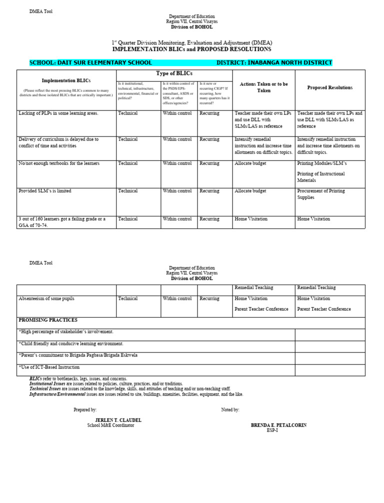 BLICs and Promising Practices | PDF | Learning | Behavior Modification