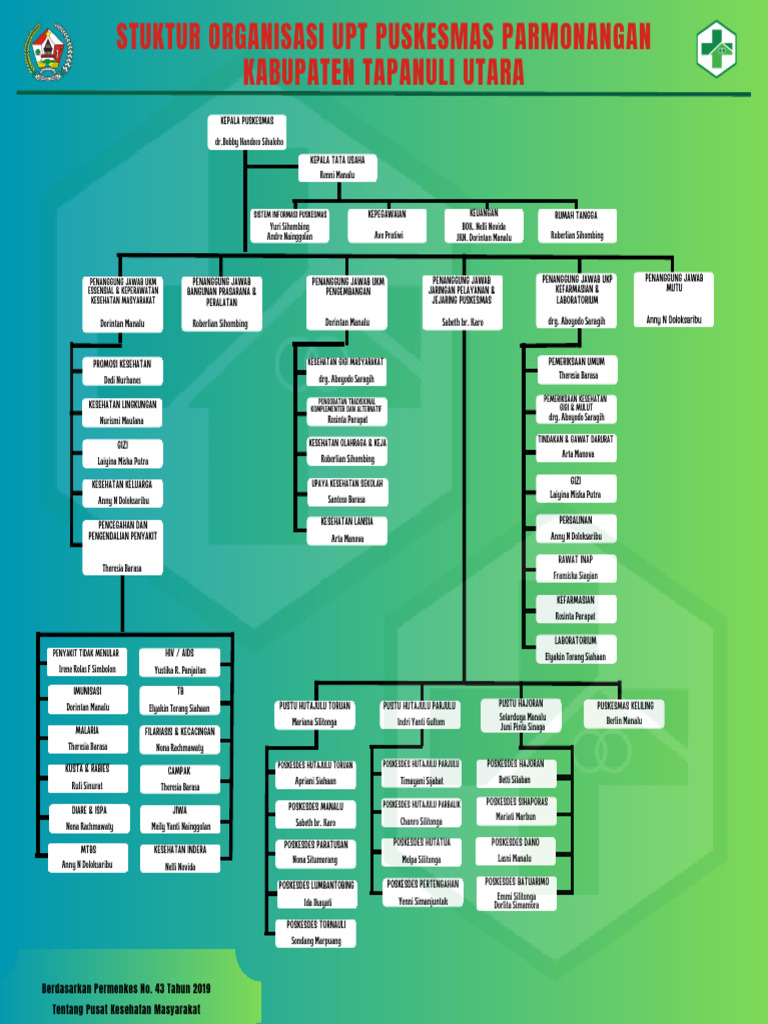 Stuktur Organisasi Upt Puskesmas Parmonangan | PDF