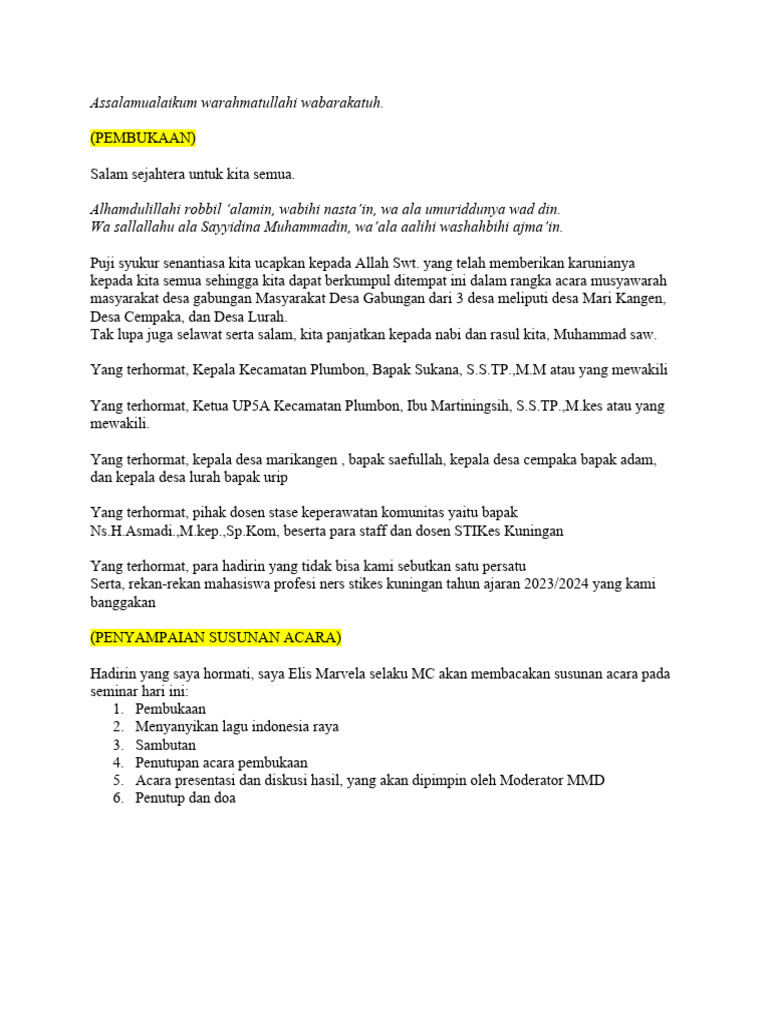 TEKS MC DAN MODERATOR MMD Baruu | PDF