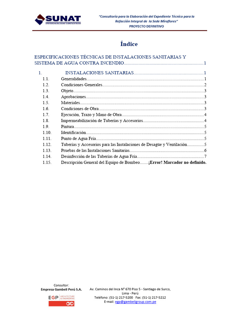 Instalaciones Sanitarias Especificaciones Tecnicas | PDF | Tubería (transporte de fluidos) | Tap ...