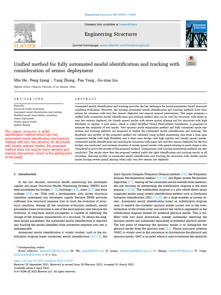 Unified Method For Fully Automated Modal Identification and Tracking With | Download Free PDF ...