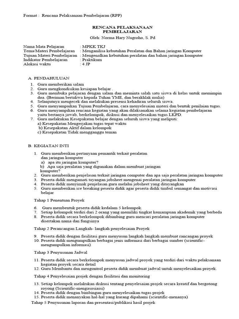 MPKK TKJ RPP | PDF | Teknologi & Rekayasa