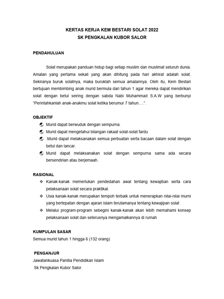 Kertas Kerja Kbs 1& 2 2022 | PDF