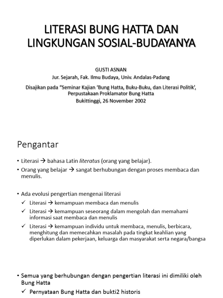 2020-11-26 Literasi Bung Hatta | PDF
