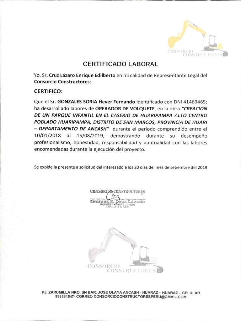PDF Scanner Certificado Laboral González Hever | PDF