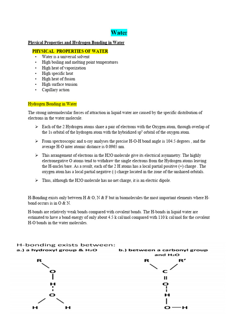 Biochem. Reviewer | PDF | Properties Of Water | Chemical Bond