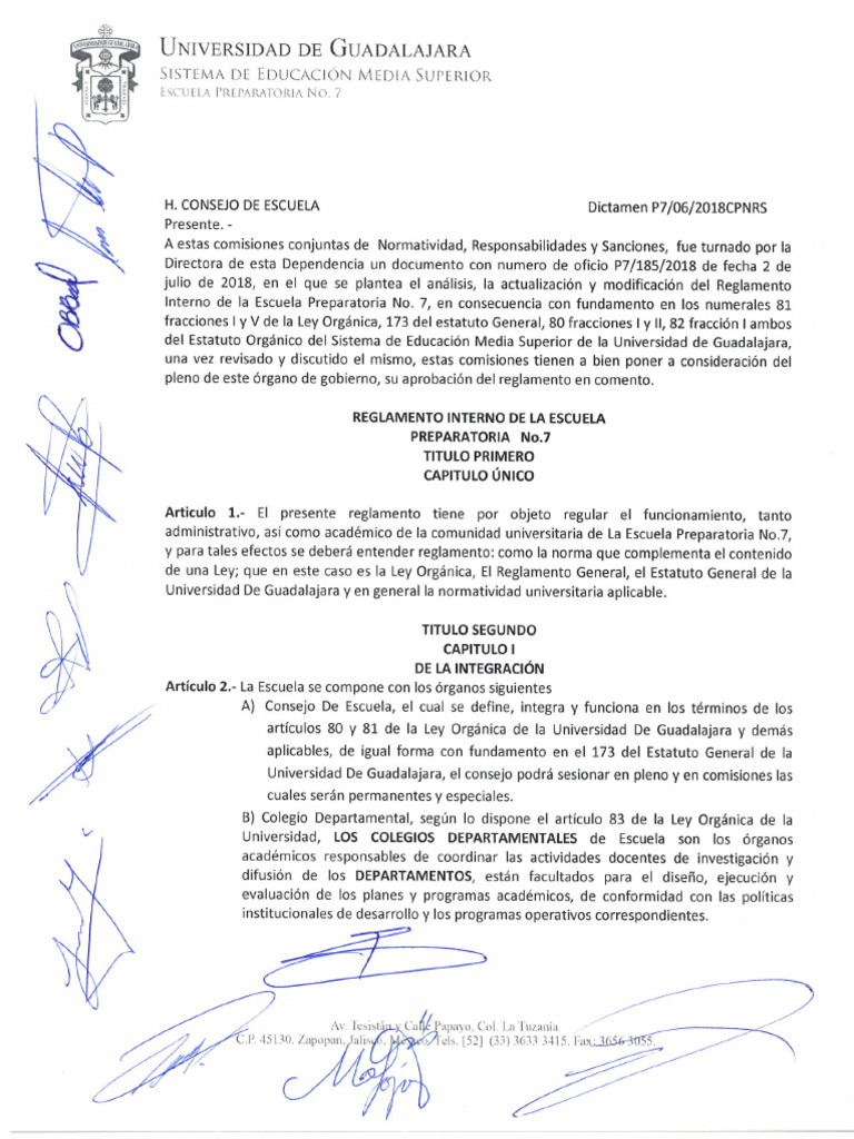 Reglamento Interno Prepa 7 | PDF